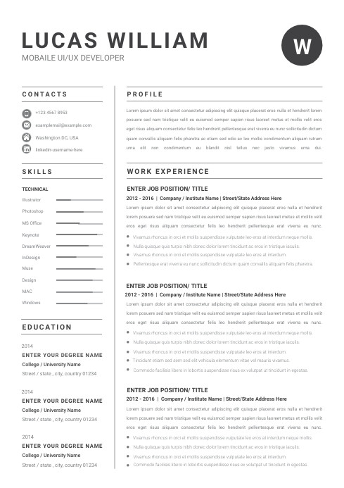 Simple Resume Template | PosterMyWall