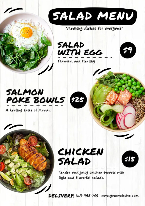 Copy of Simple Salad Menu | PosterMyWall