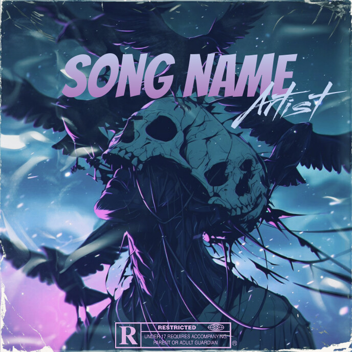 Simple Skull Crow Album Cover Template | PosterMyWall