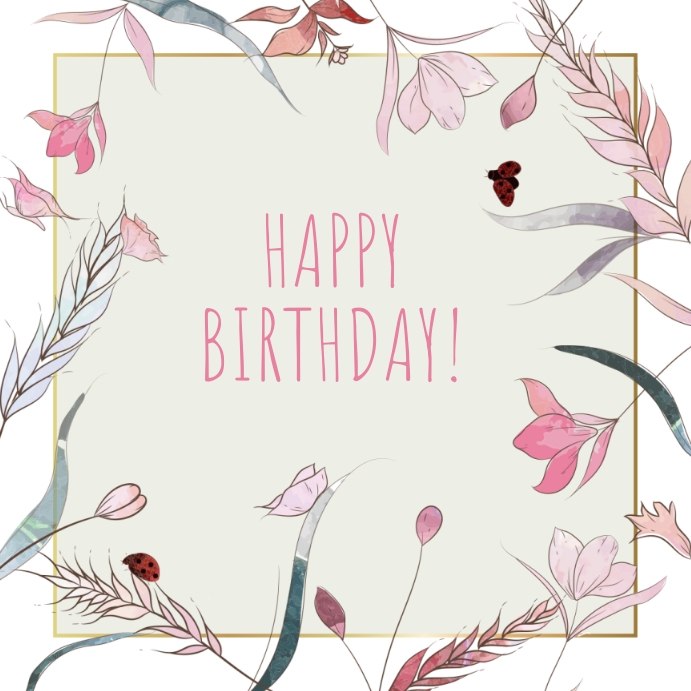 Simple Square Birthday Card Template | PosterMyWall