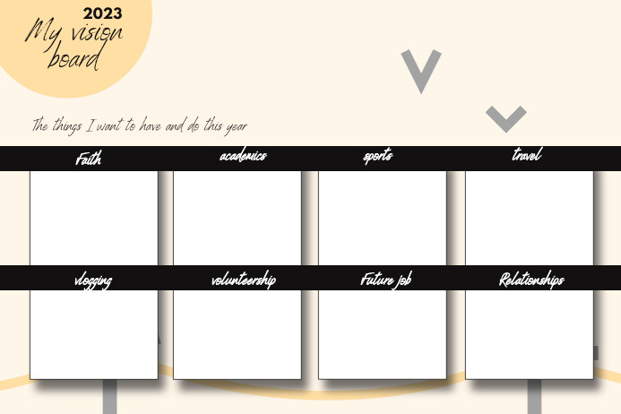 SIMPLE VISION BOARD 2023 (1) Template | PosterMyWall