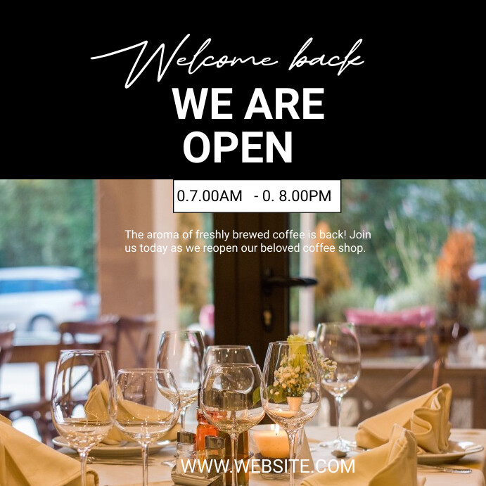 Simple We Are Open Instagram Post Template | PosterMyWall