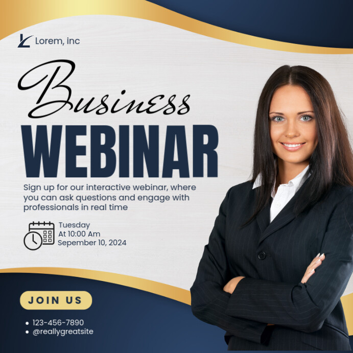 Simple Webinar Square Invitation Template | PosterMyWall