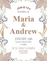 Simple Wedding Card Template | PosterMyWall