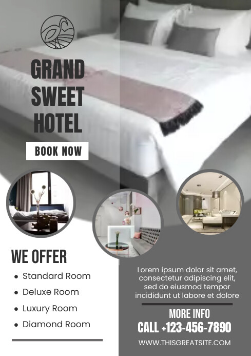 Simple white Hotel Advertising Template | PosterMyWall