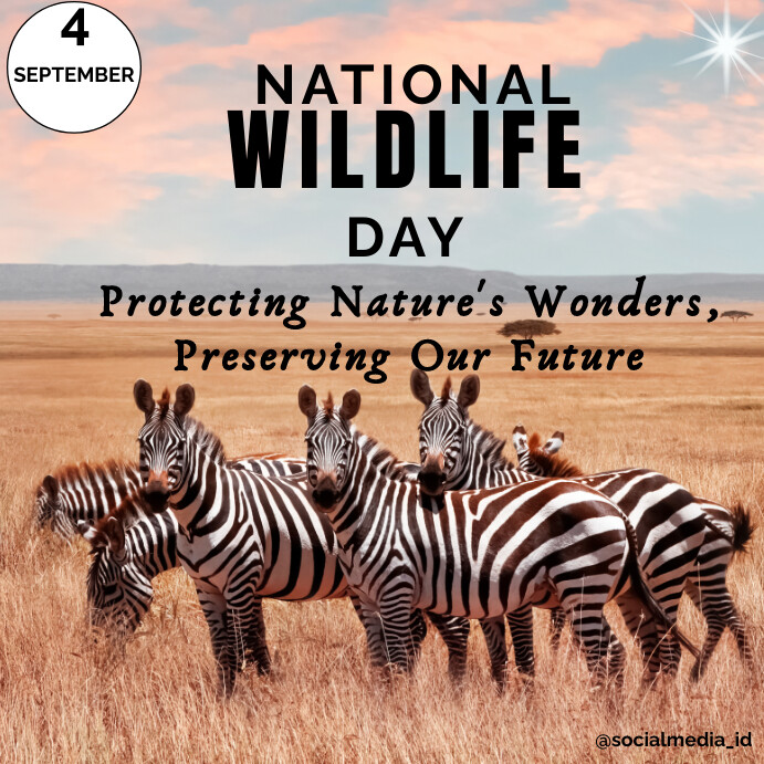 Simple Zebra Photo World Wildlife Day Instagr Template | PosterMyWall