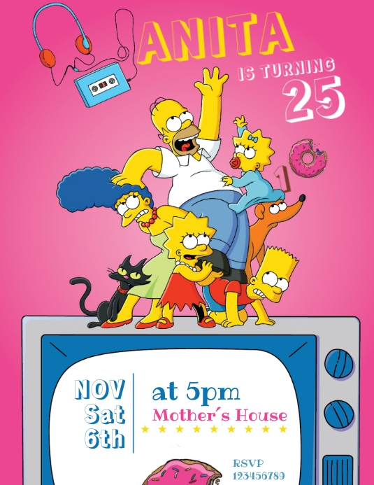 Copy of Simpsons II Invitation Template | PosterMyWall
