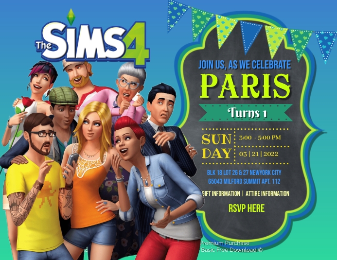 Sims Template | PosterMyWall