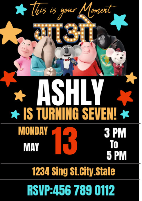 Sing | Birthday Invitation Template | PosterMyWall