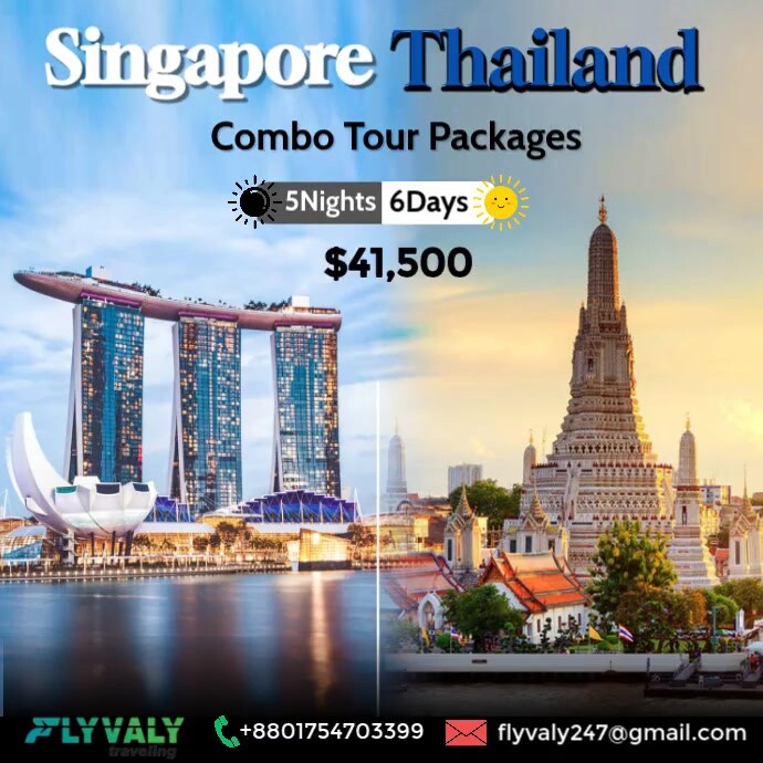 Singapore Thailand Combo Tour Packages Template | PosterMyWall