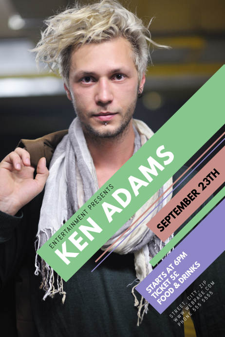 Sänger Band Konzert Werbung Flyer Vorlage-Vorlage | PosterMyWall