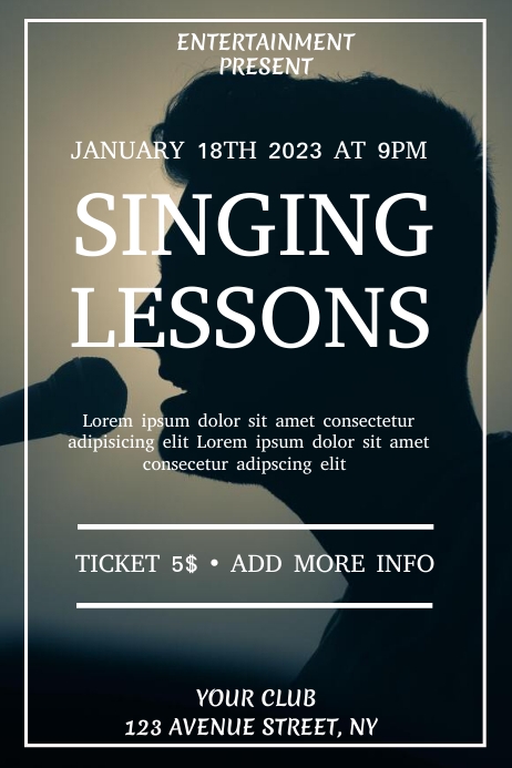 Copy of singing lesson advertisement | PosterMyWall