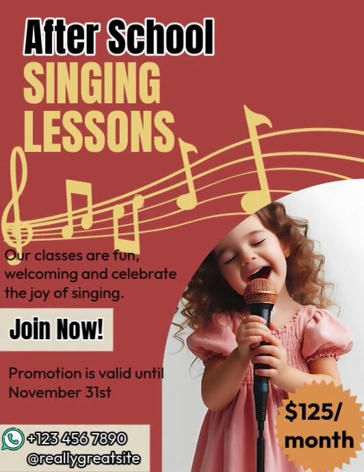 Singing Lessons Flyer Ads Template | PosterMyWall