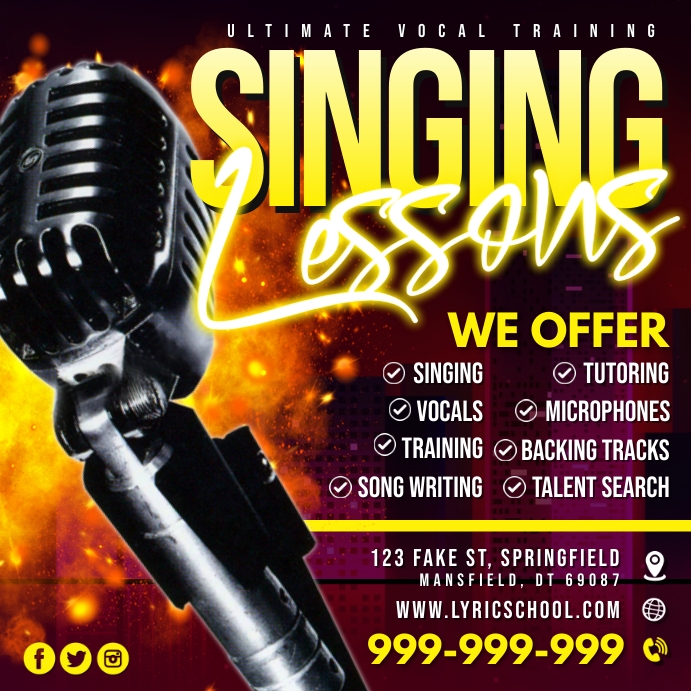 Copy of Singing Lessons Poster | PosterMyWall