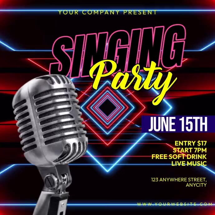 Plantilla de Singing Party | PosterMyWall