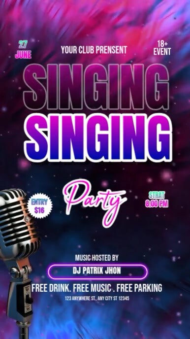 Singing party Template | PosterMyWall