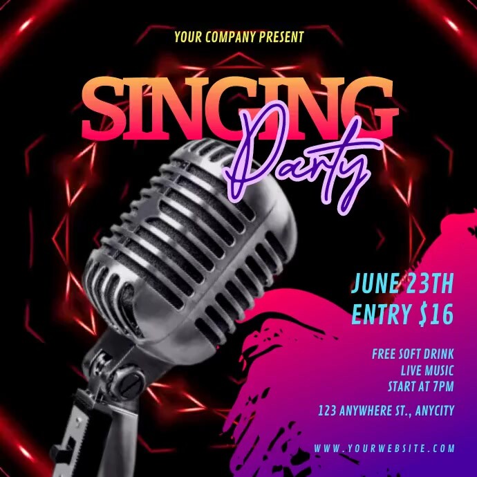 Plantilla de Singing Party | PosterMyWall