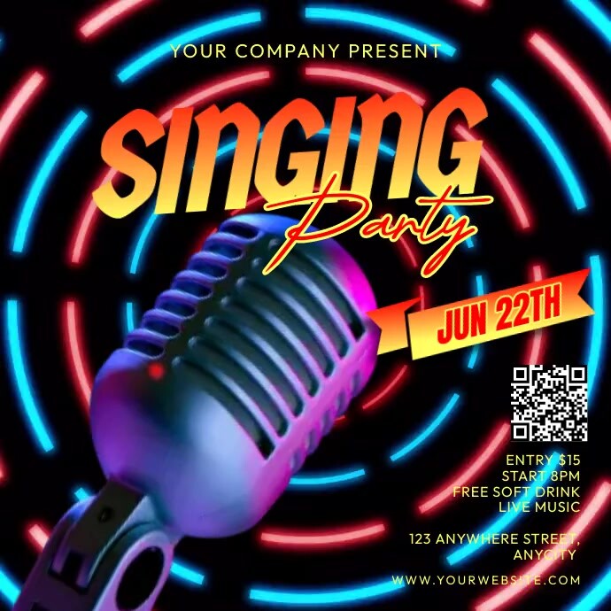 Plantilla de Singing Party | PosterMyWall
