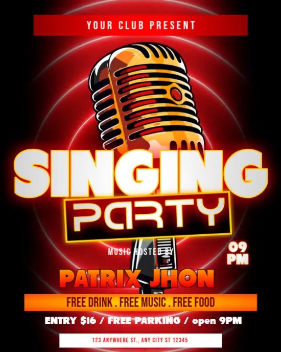 Singing party instagram portrait Template | PosterMyWall