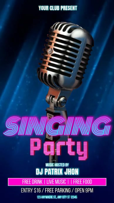 Singing party instagram reel Template | PosterMyWall