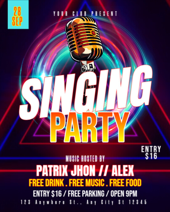 Copy of Singing party post | PosterMyWall