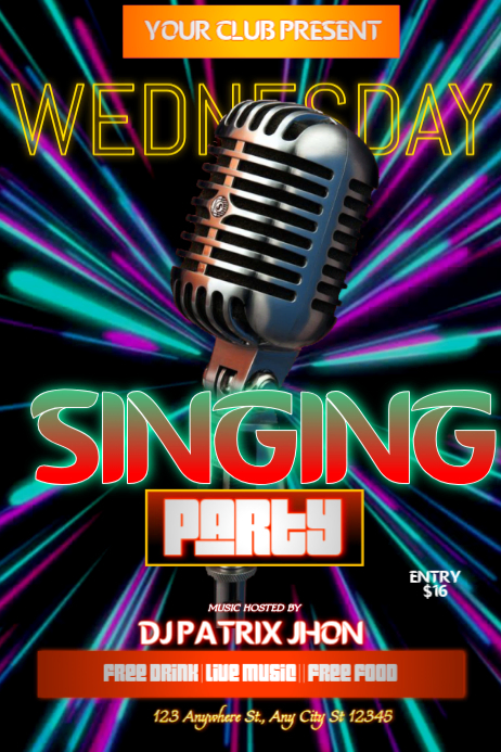 Plantilla de Singing party poster | PosterMyWall