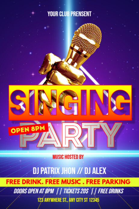 Plantilla de Singing party poster | PosterMyWall