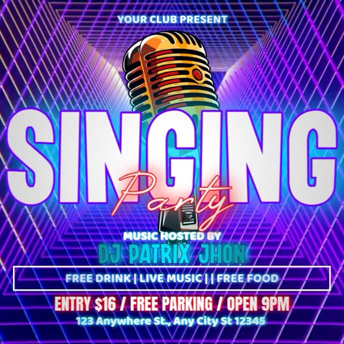 Singing party video Template | PosterMyWall