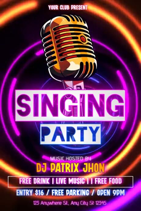 Singing party video Template | PosterMyWall