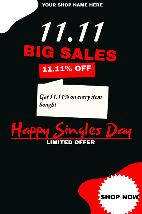 Copy of Singles day sale | PosterMyWall
