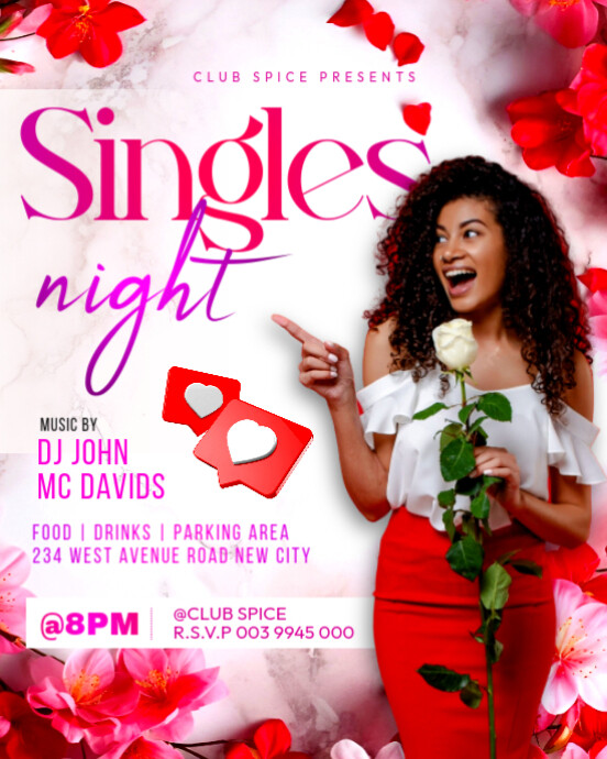 Copy of Singles night party dating day event club social media ...