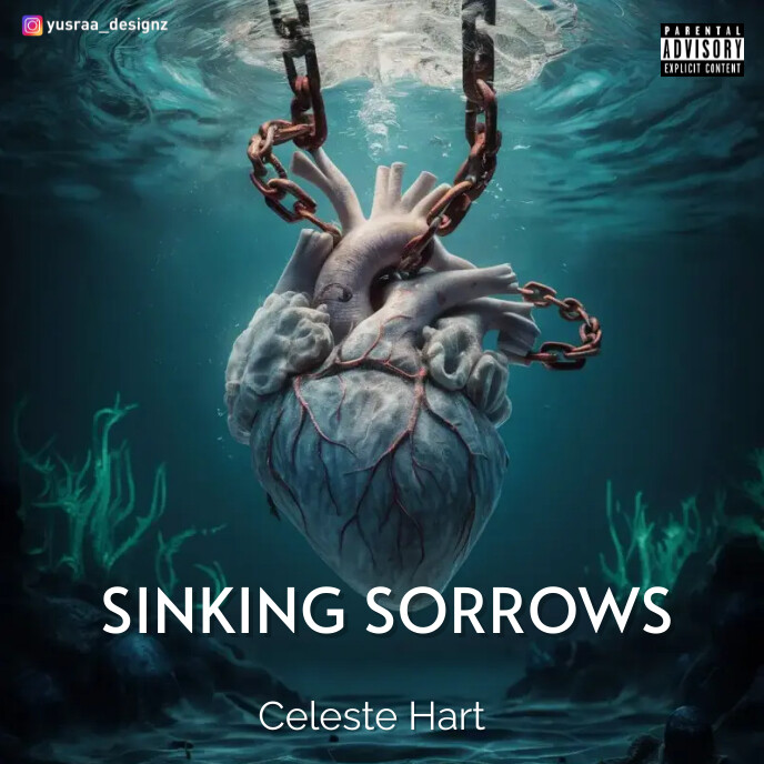 sinking heart under water album cover design Template | PosterMyWall