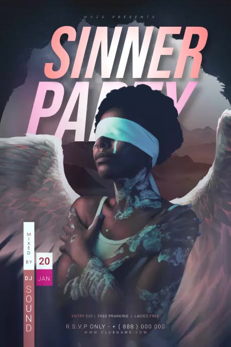 Sinner Club Party Video Poster Template | PosterMyWall