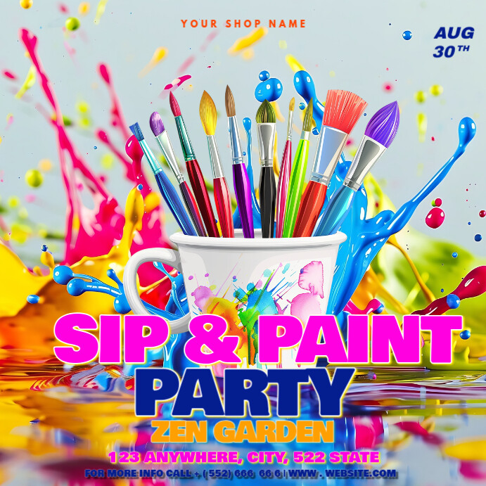 Copy of Sip & Paint Instagram Post | PosterMyWall