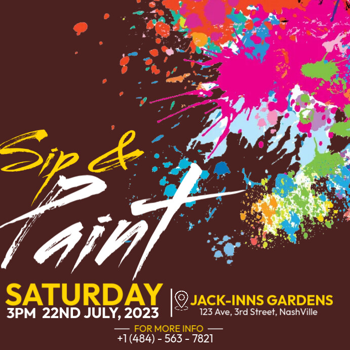 Sip & paint poster Template | PosterMyWall