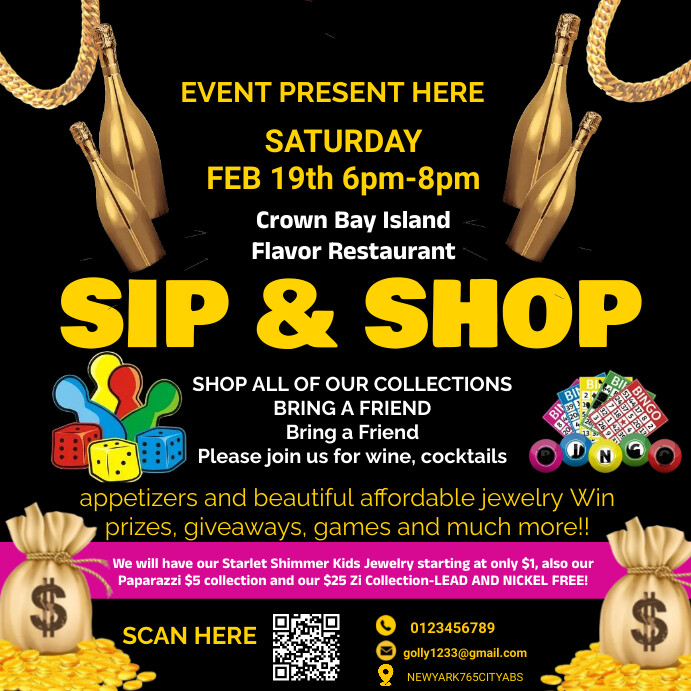 sip & shop Flyers Template | PosterMyWall