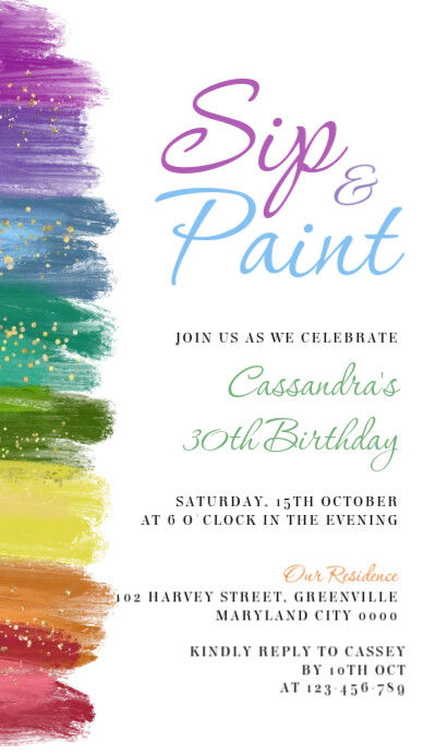 Sip and Paint Template | PosterMyWall