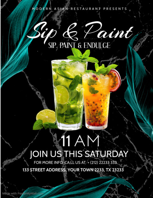 SIP AND PAINT Template | PosterMyWall