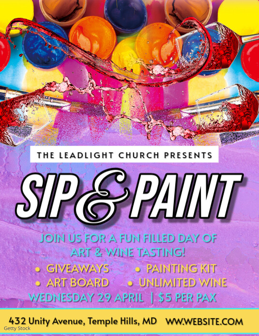 Sip And Paint Flyer Template | PosterMyWall
