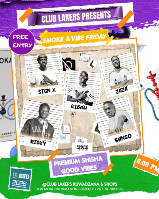 Sip and smoke friday night club flyer Template | PosterMyWall