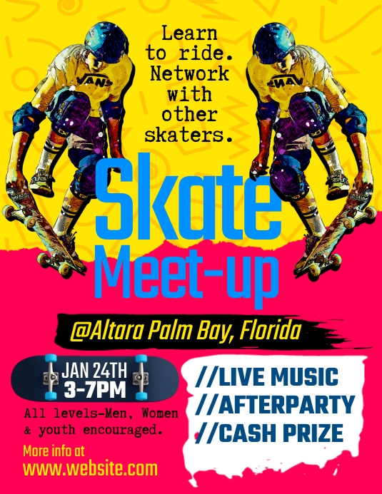Skate Meet-Up Flyer Template | PosterMyWall