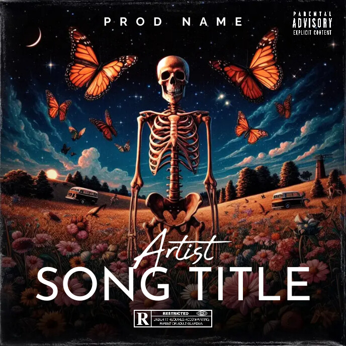 Plantilla de skeleton cover art template | PosterMyWall