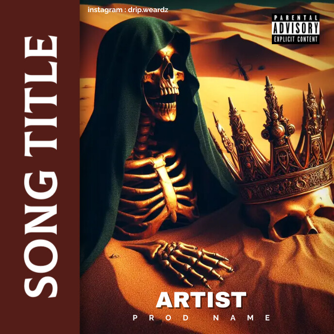 Plantilla de skeleton on desert album cover art | PosterMyWall