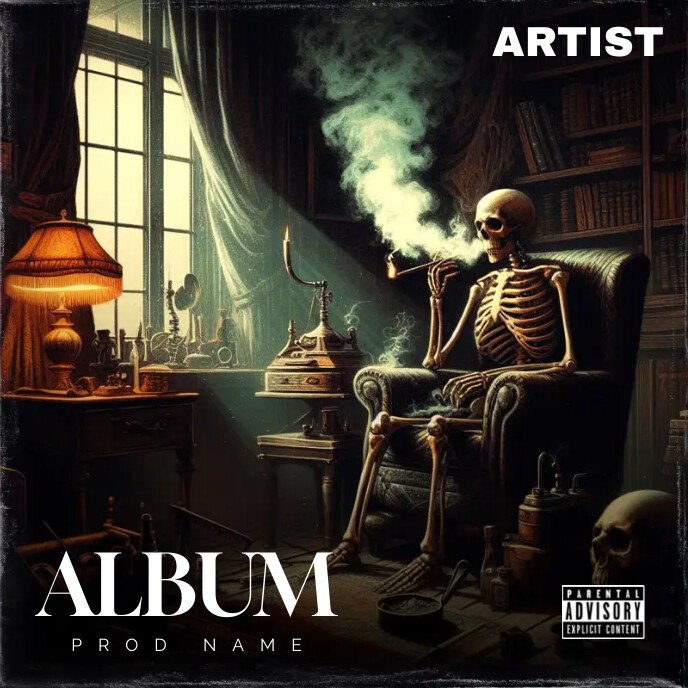 skeleton smoke cover art template | PosterMyWall