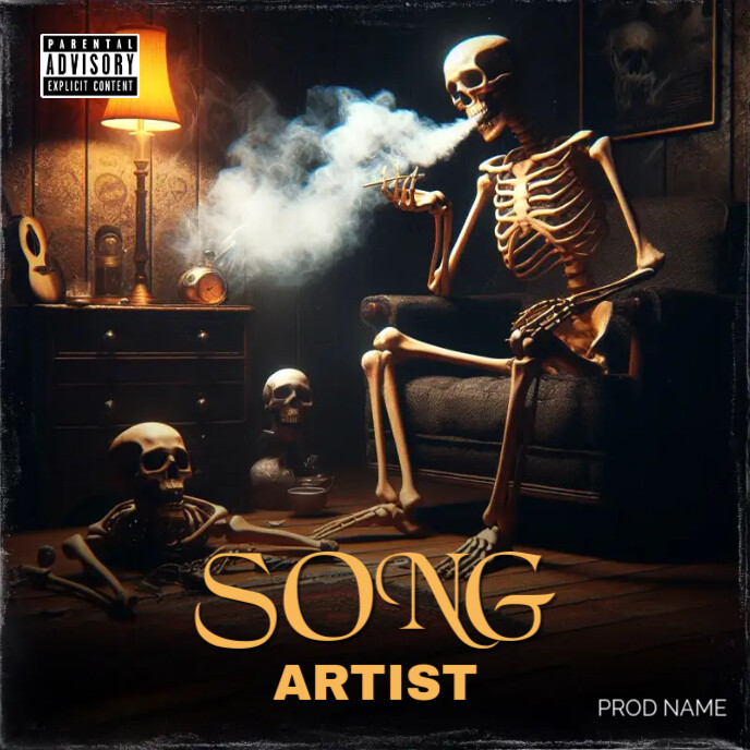 skeleton smoke cover art template | PosterMyWall