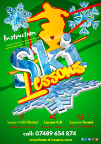 Ski Lessons Poster Template | PosterMyWall