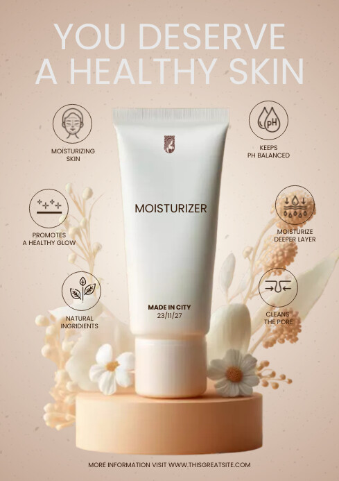 Skin Moisturizer White Design Template | PosterMyWall
