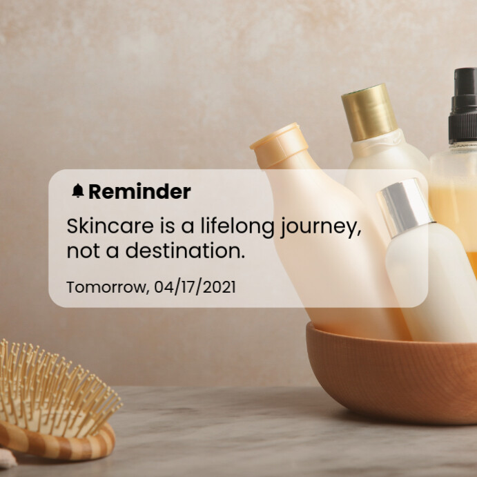 Skincare Notification Reminder Instagram Post Template | PosterMyWall