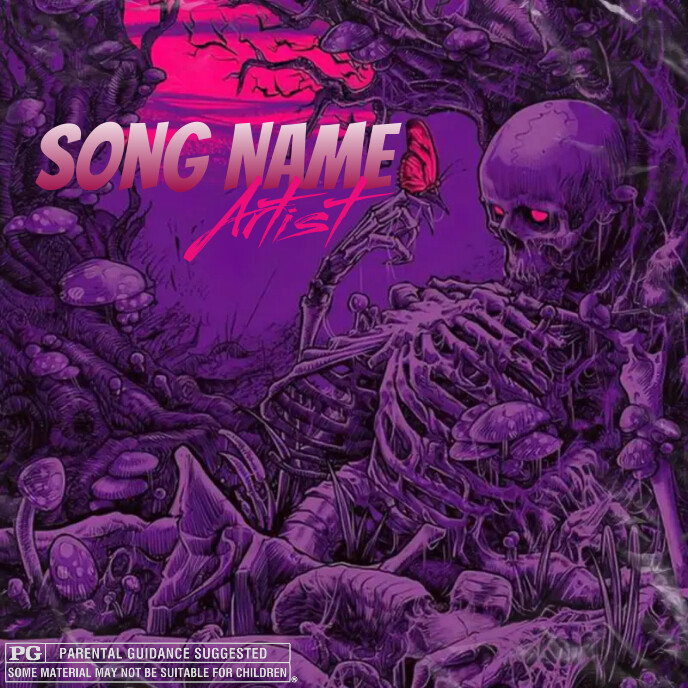 Plantilla de Skull Cover Album music art trap mixtape rap | PosterMyWall