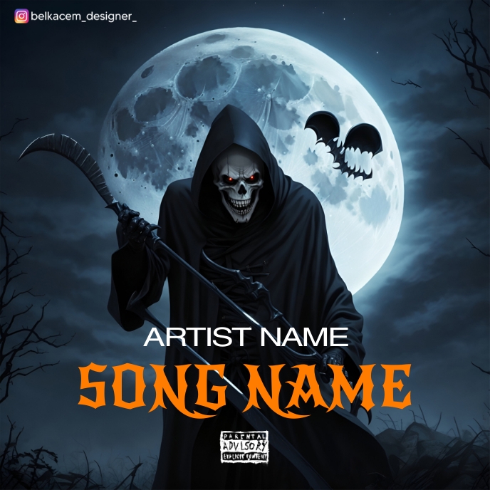 skull cover art by belkacem designer Template | PosterMyWall